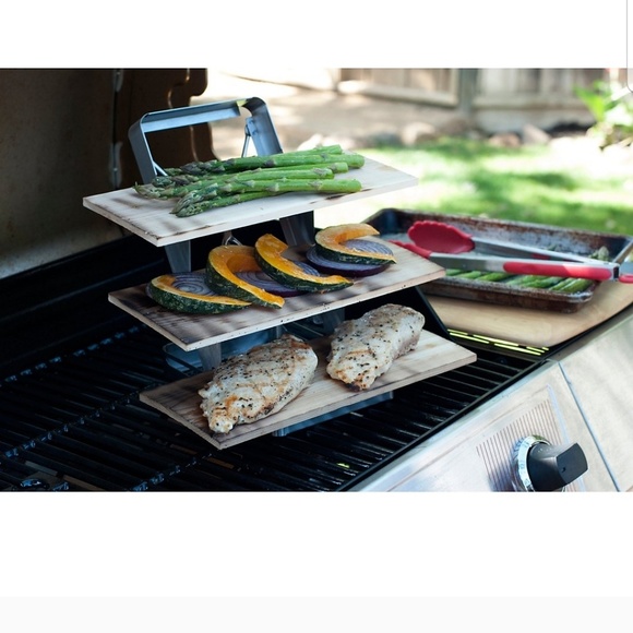 Kitchen | Charcoal 3tier Grill Plank Rack W Cedar Planks | Poshmark